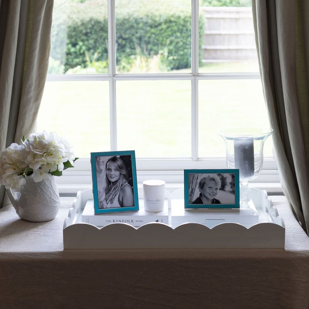 Aqua Blue Enamel & Silver Frame – Addison Ross Ltd UK