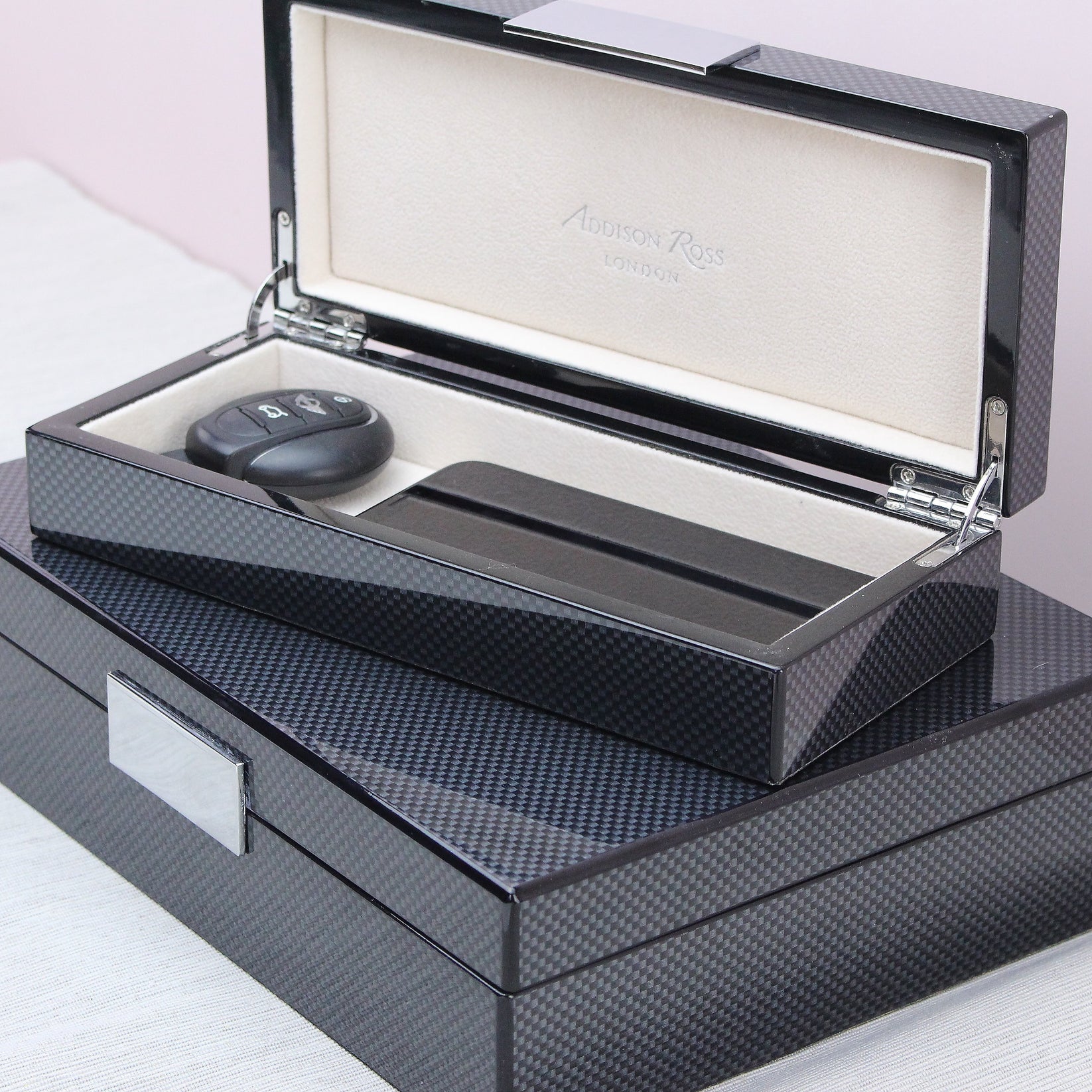 Carbon Fibre Lacquer Box with Silver – Addison Ross Ltd UK
