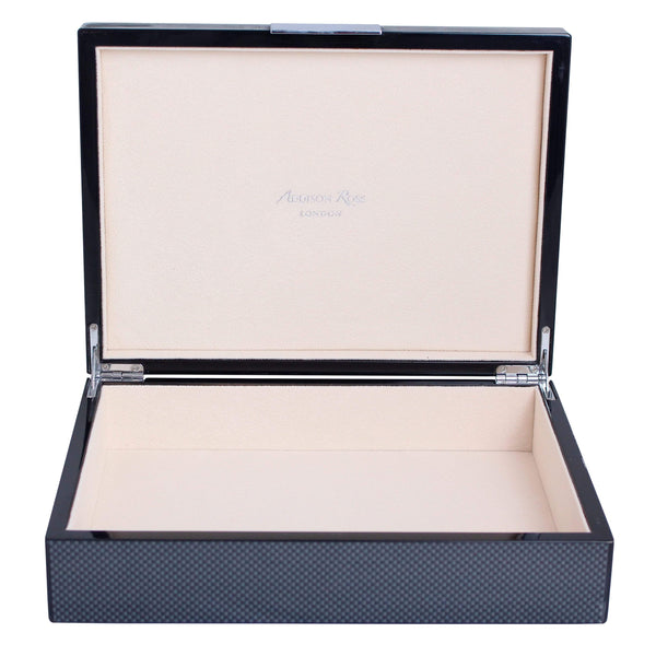 Large Carbon Fibre Lacquer Box with Silver – Addison Ross Ltd UK